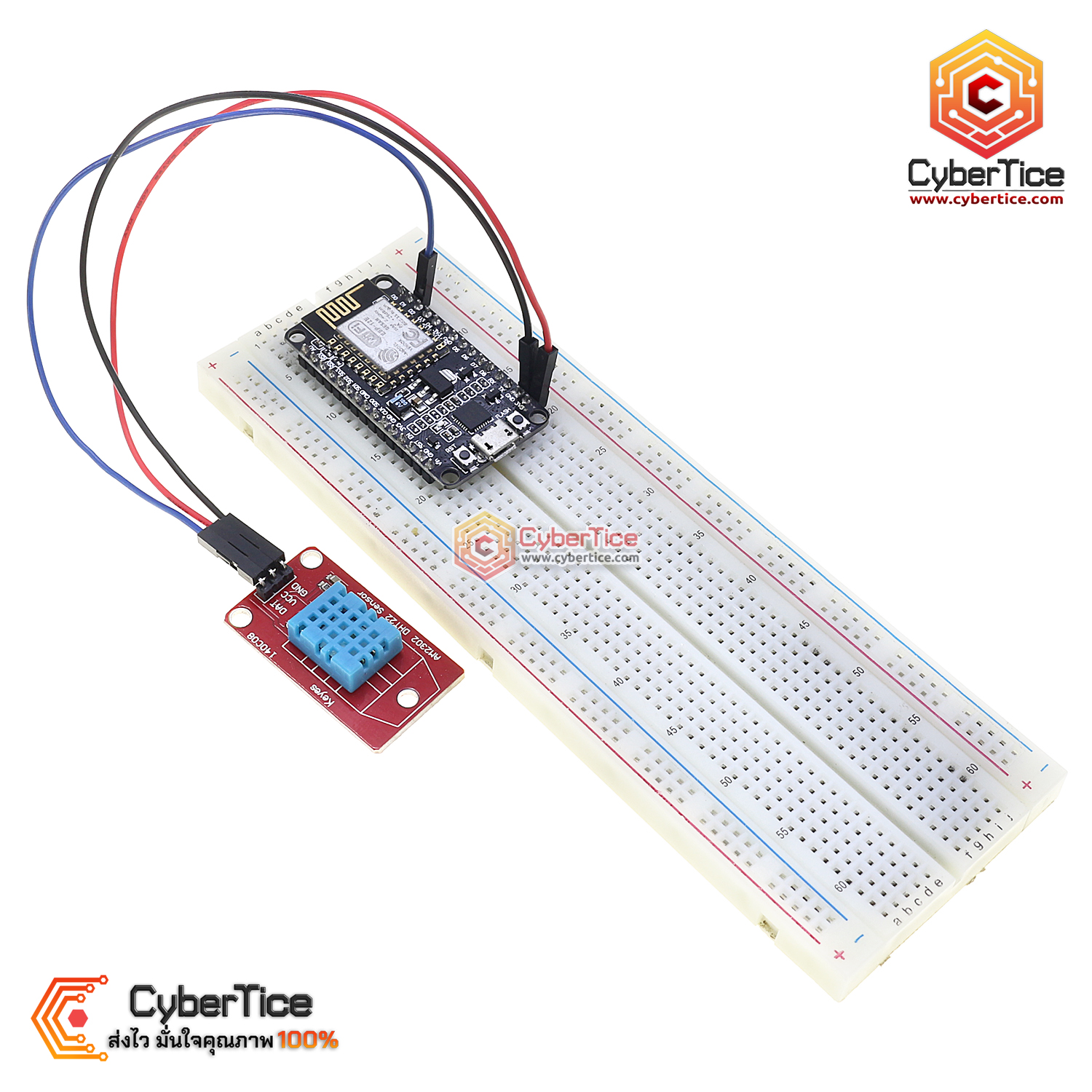 สอนใช้งาน Esp8266 Dht11 เซ็นเซอร์วัดอุณหภูมิและความชื้น พร้อม Pcb สีแดง ขาย Arduino อุปกรณ์