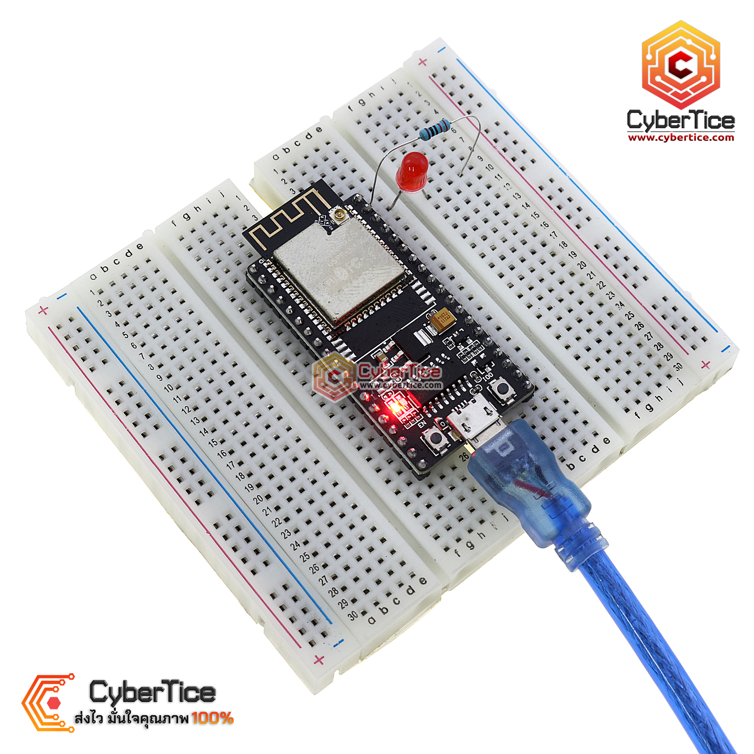 สอนใช้งาน ESP32S NodeMCU ESP-WROOM-32S Wi-Fi and Bluetooth Module Dual ...