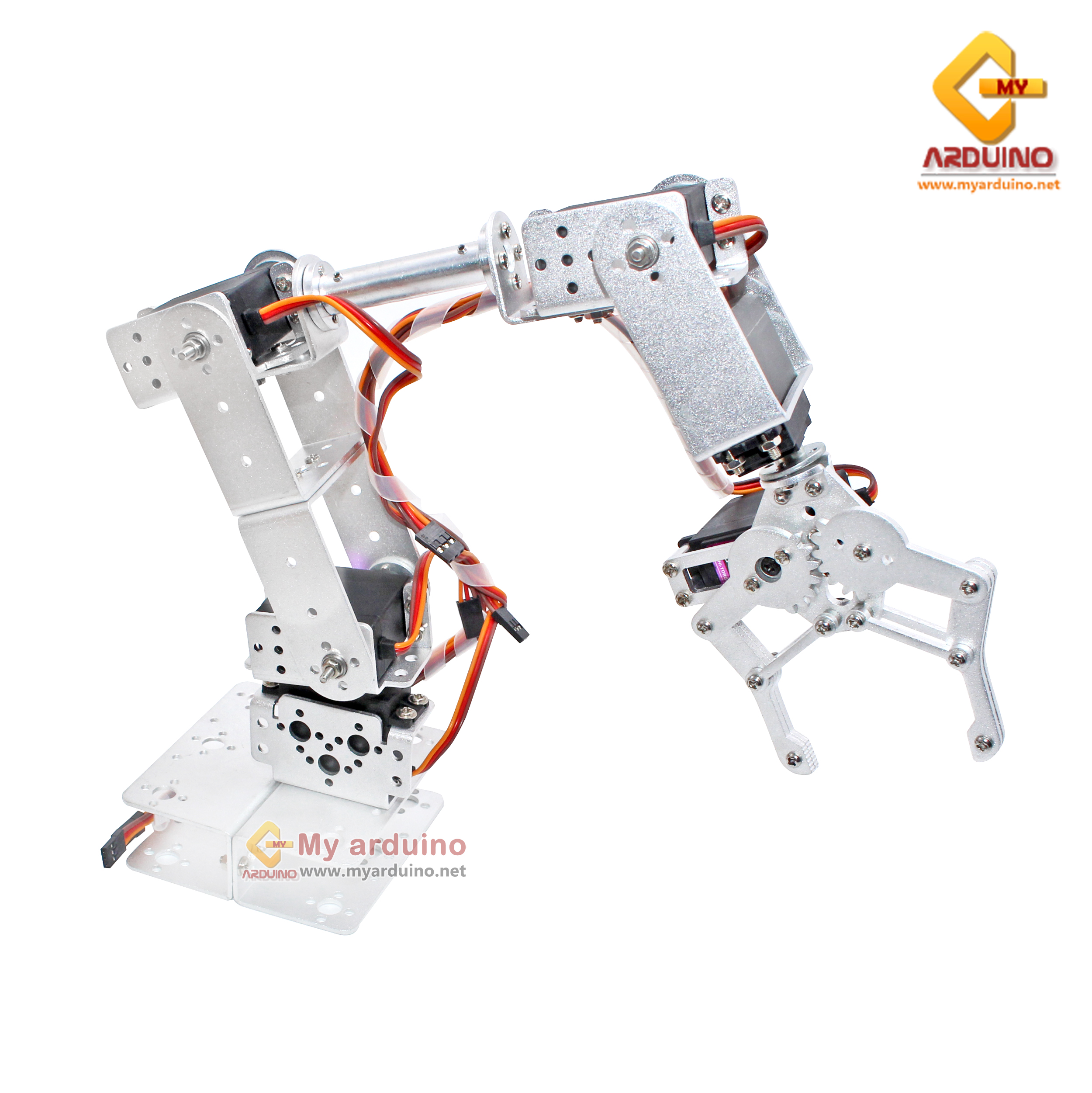โครงแขนกลหุ่นยนต์ Arm Robot Arduino 6DOF สีเงิน โลหะ - ขาย Arduino อุปกรณ์ Arduino คุณภาพดี ราคา ...