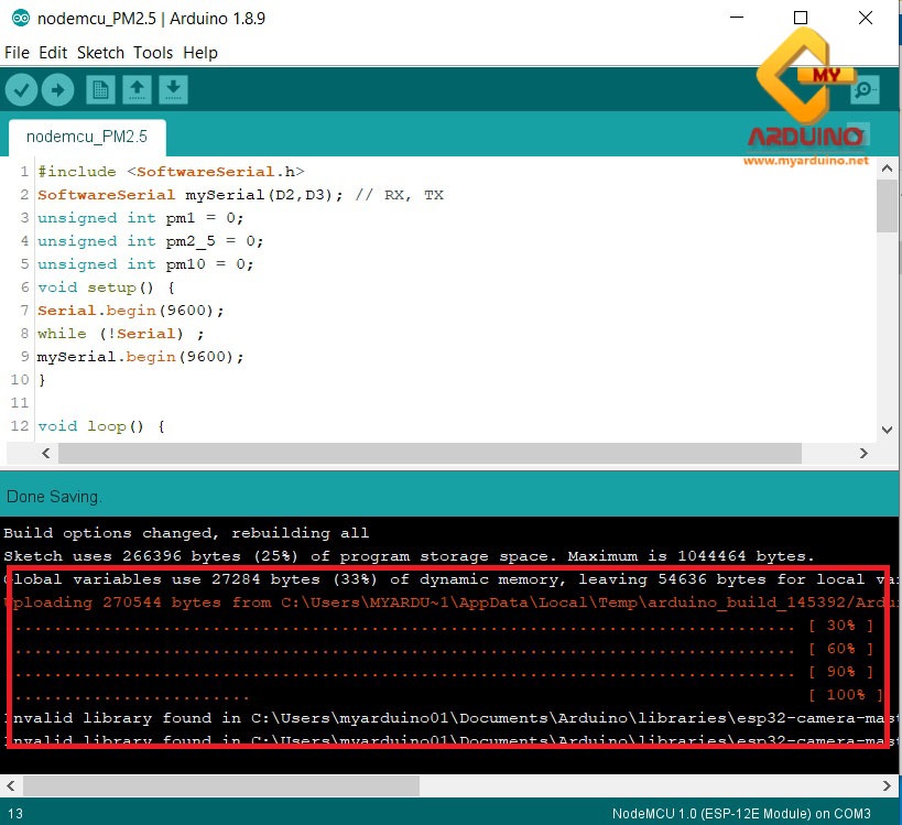 สอนใช้งาน NodeMCU ESP8266 PM2.5 เซ็นเซอร์ตรวจจับฝุ่นละออง PMS3003 - ขาย Arduino อุปกรณ์ Arduino ...