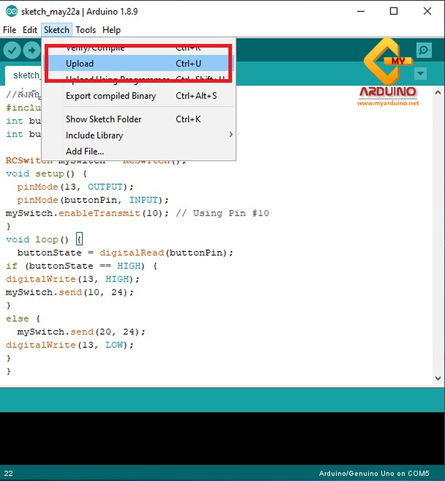 สอนใช้งาน Arduino 433mhz Wireless Rf ส่งข้อมูลสื่อสารไร้สาย ควบคุมเปิดปิดไฟ Led ขาย Arduino