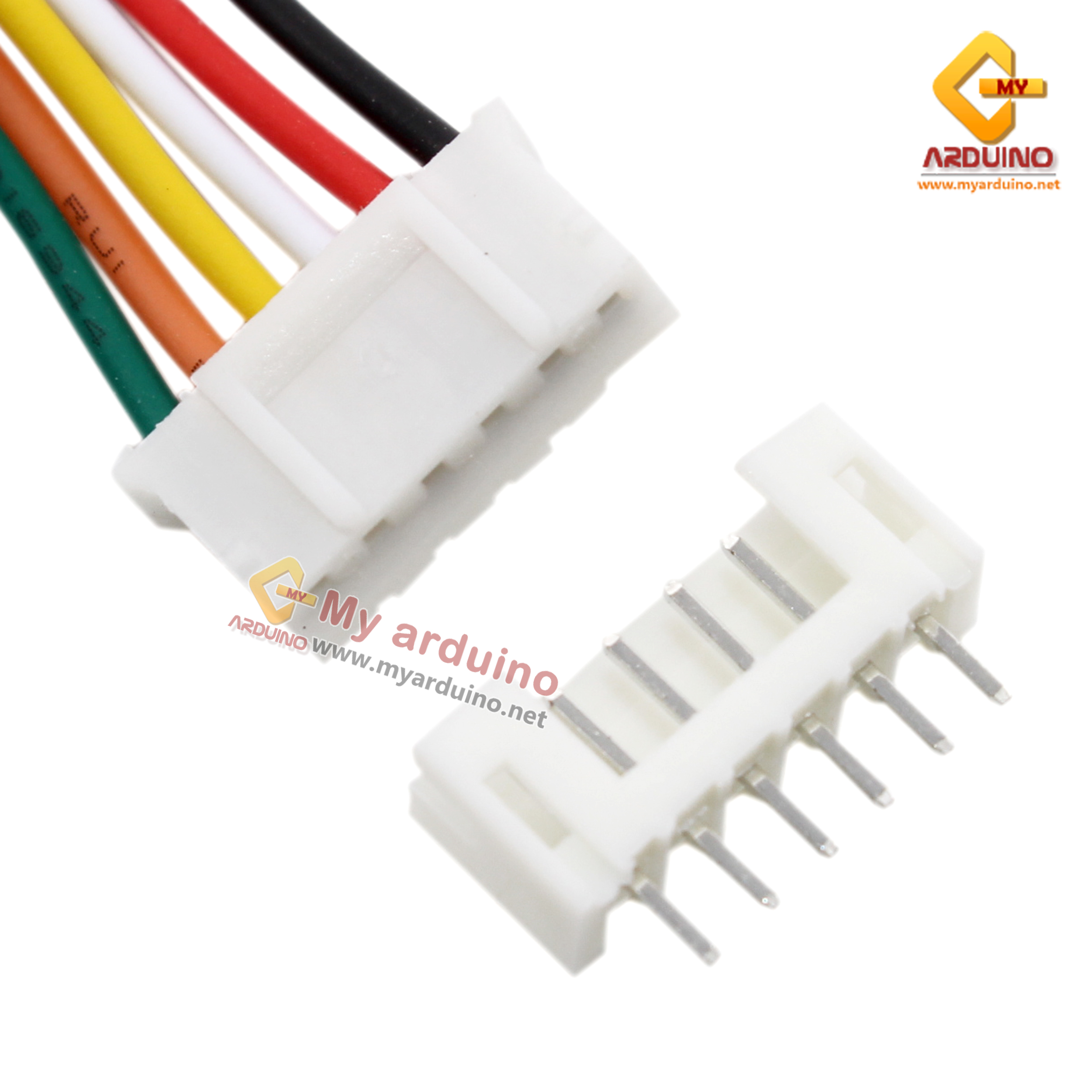 PH2.0 cable connector 2.0mm 6p ขั้วต่อคอนเน็กเตอร์ ตัวผู้พร้อมสายไฟยาว 10cm - ขาย Arduino ...