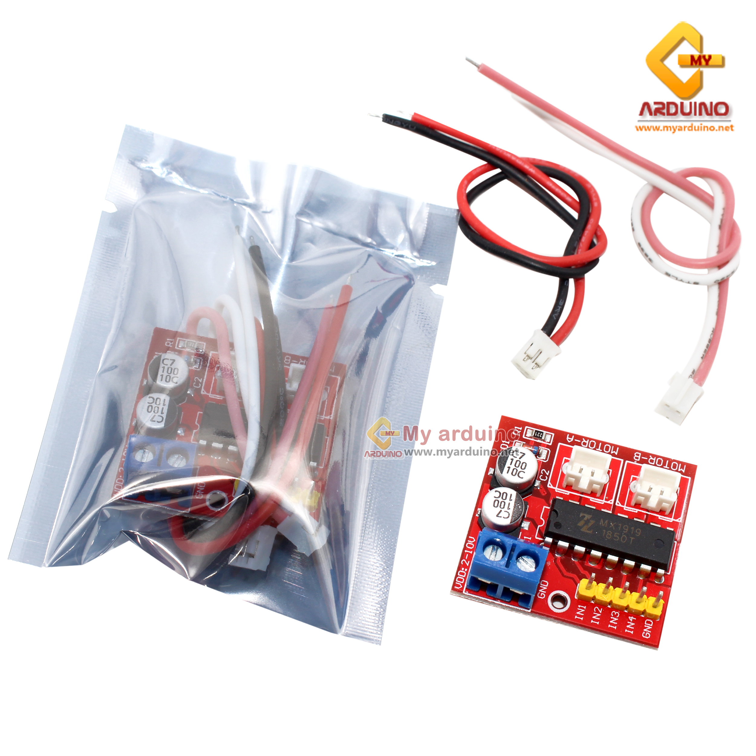 L298N บอร์ดขับมอเตอร์ 2 ตัว กำลังขับสูงสุด 2.5A Mini Dual Channel DC ...