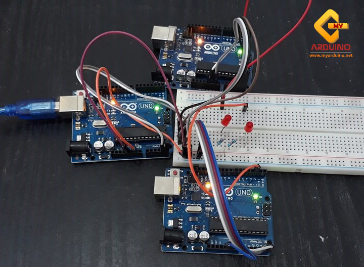 สอนใช้งาน Arduino สื่อสารส่งข้อมูลกันแบบ I2c Arduino 3 บอร์ด ขาย Arduino อุปกรณ์ Arduino