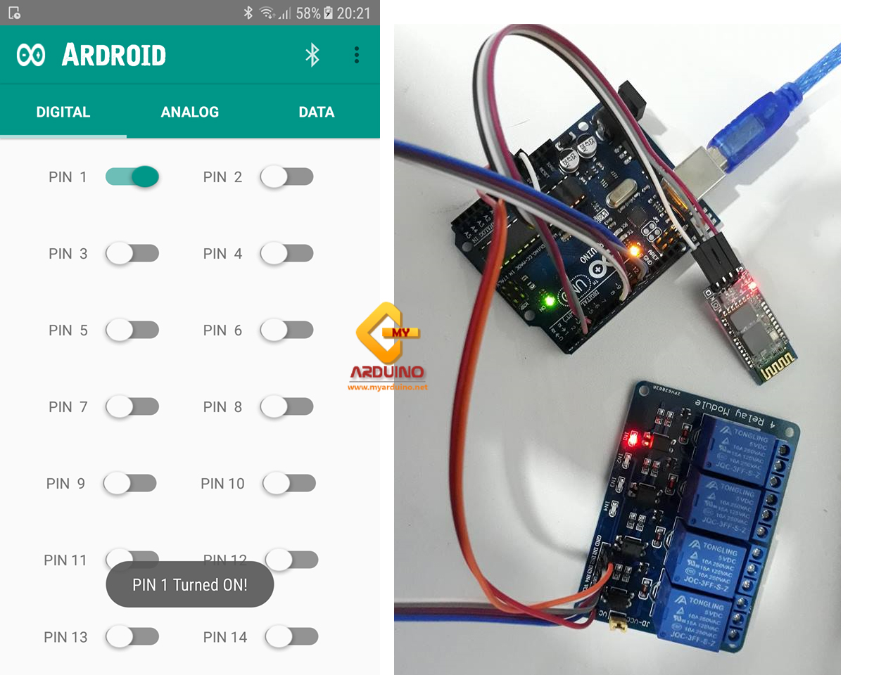 สอนใช้งานเชื่อมต่อ Bluetooth Module Hc05 เปิดปิดไฟบ้าน ขาย Arduino อุปกรณ์ Arduino คุณภาพดี