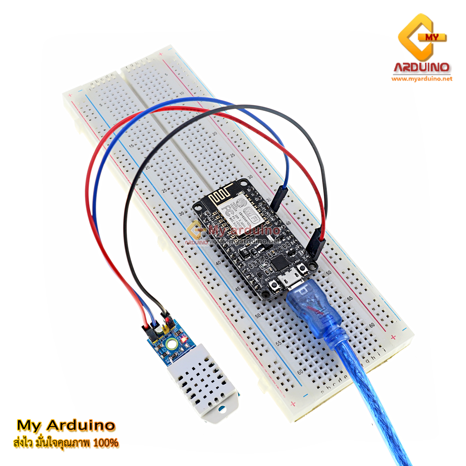 สอนใช้งาน Arduino Esp8266 Am2302 Module โมดูลวัดอุณหภูมิและความชื้น V30 ขาย Arduino อุปกรณ์