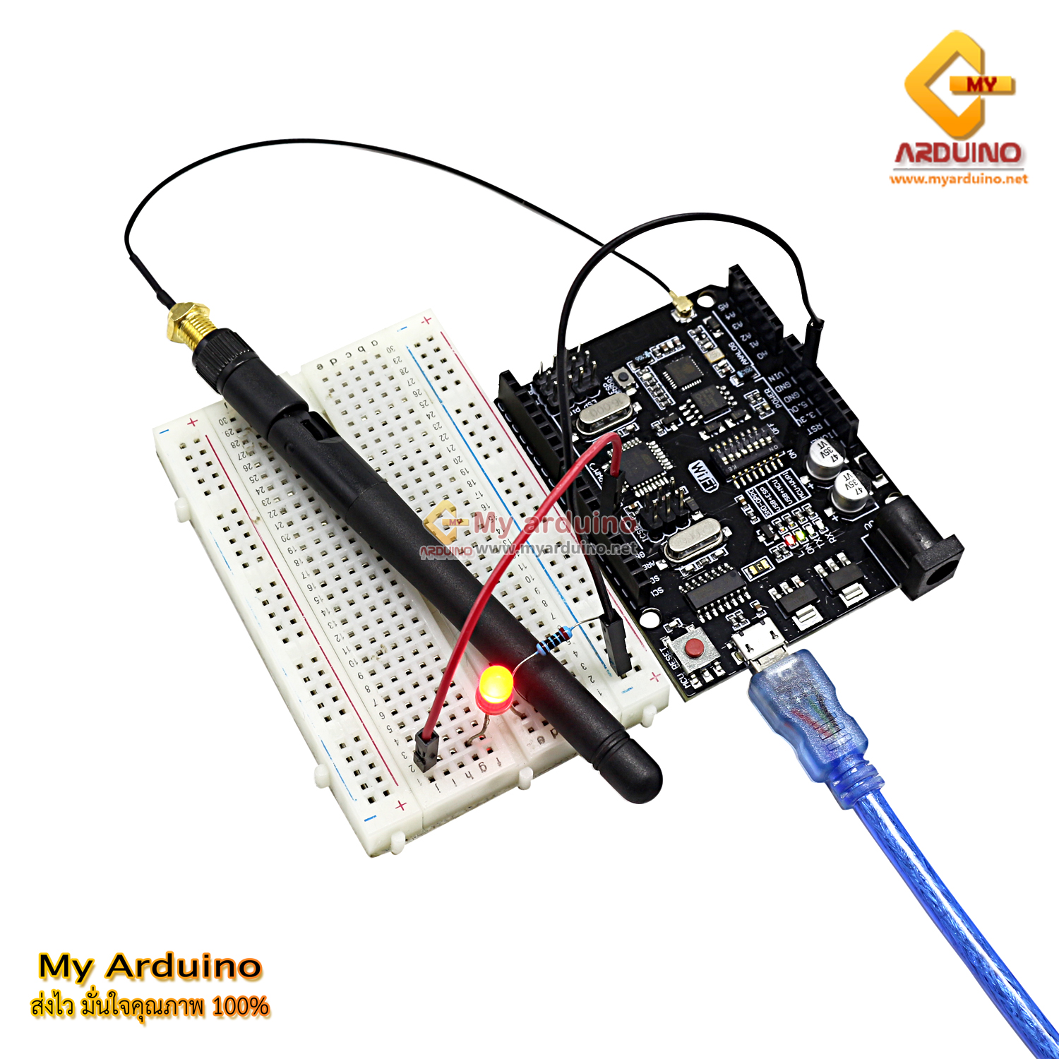 สอนใช้งาน Arduino UNO+WiFi R3 ATmega328P+ESP8266 Web Server Wifi - ขาย ...