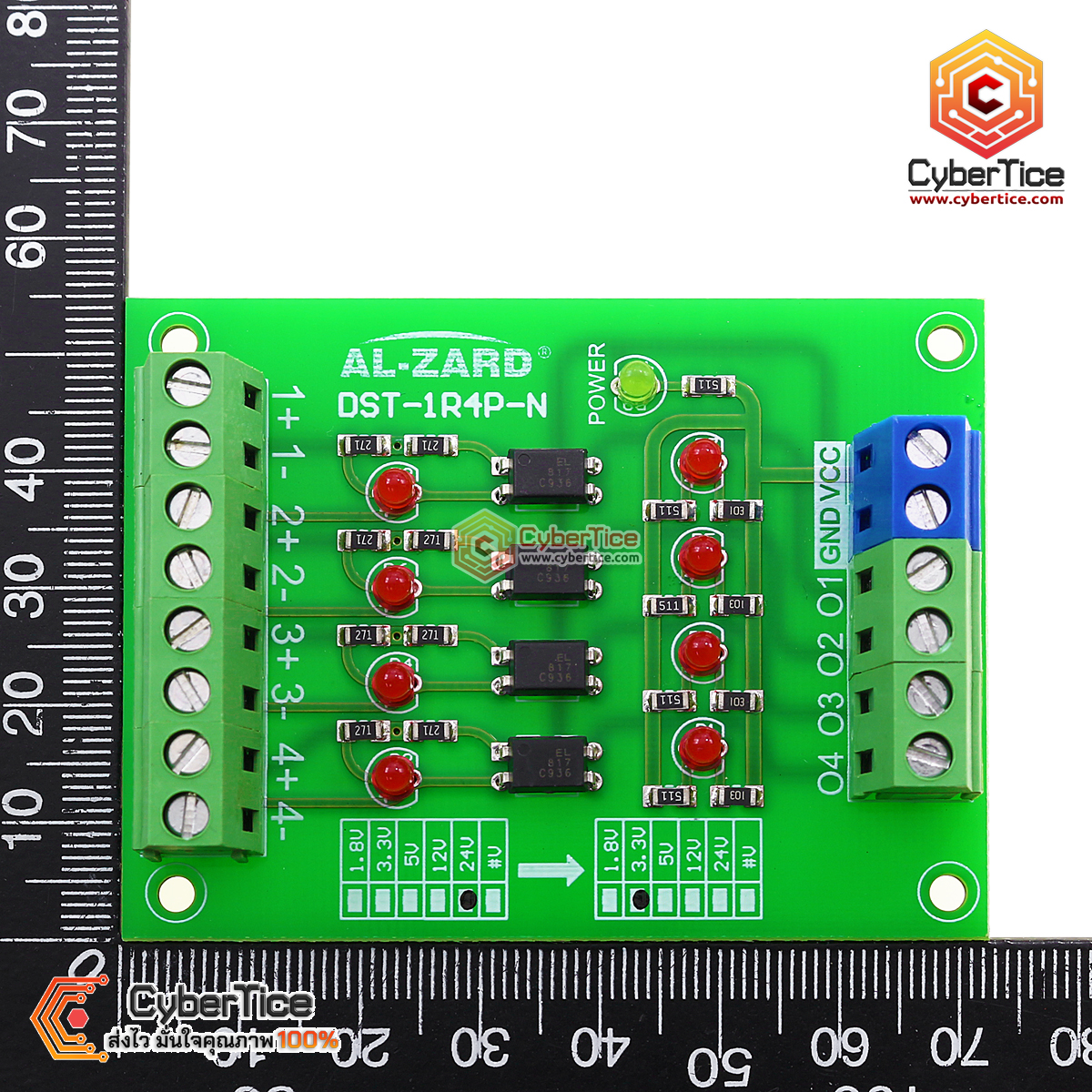 โมดูลแปลงสัญญาณควบคุม 24V to 3.3V 4Bit Signal Level Voltage Converter Board Optocoupler - ขาย ...