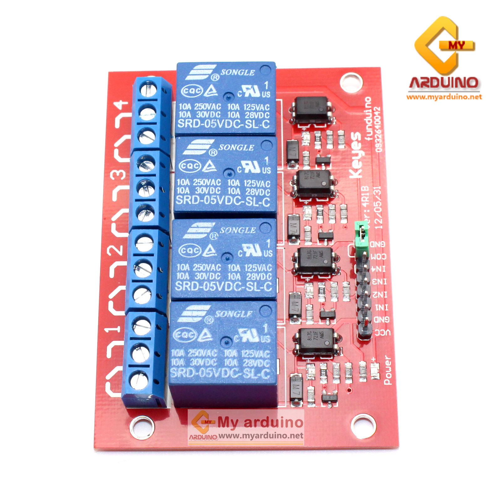 บอร์ด Relay 4ช่อง 5V Arduino Relay Module 5V 4 Channel High Trigger ...