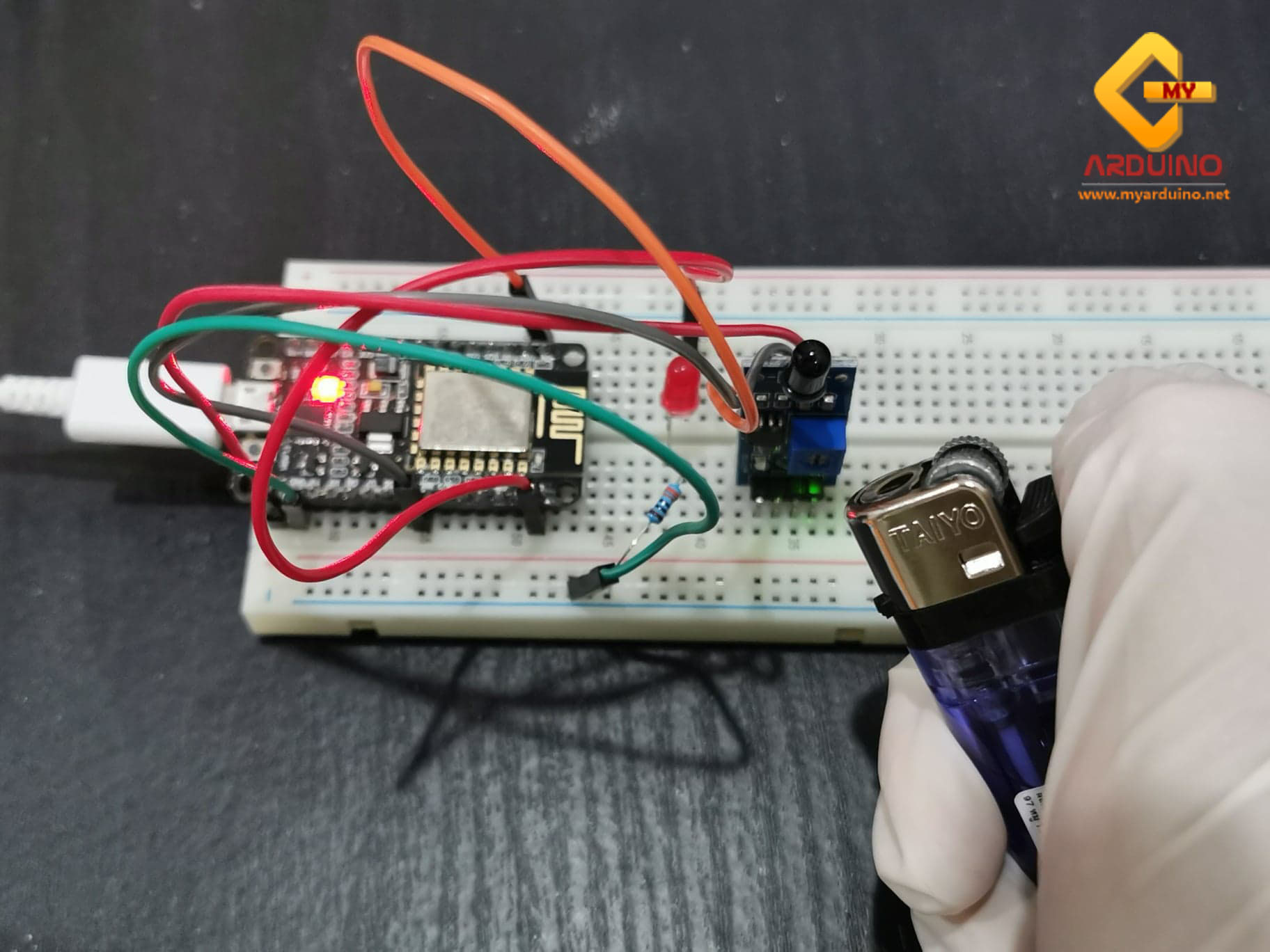 สอนใช้งาน NodeMCU ESP8266 เซ็นเซอร์ตรวจจับเปลวไฟ Infrared IR Flame Detector Sensor Module - ขาย ...