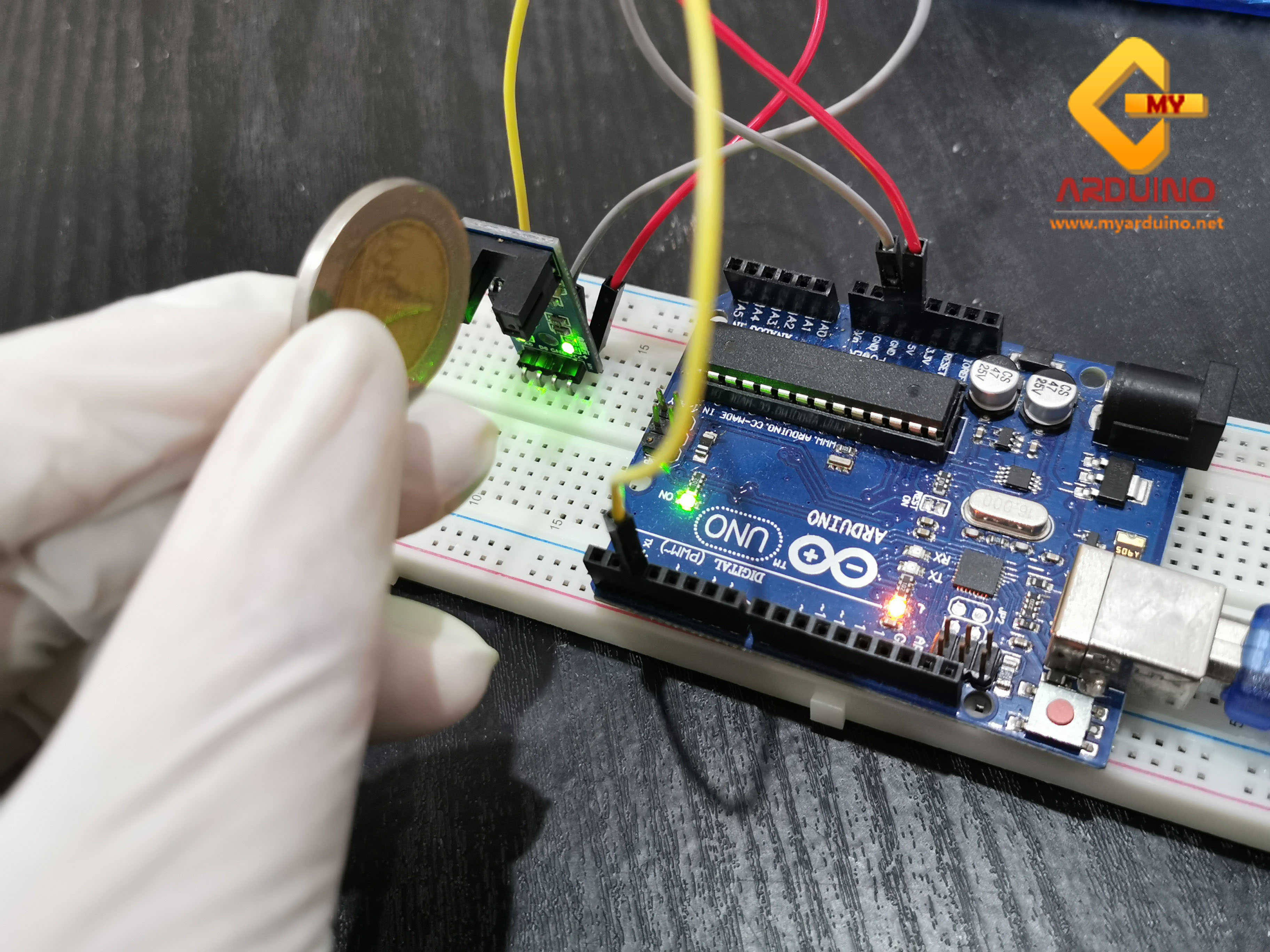 สอนใช้งาน Arduino เซ็นเซอร์นับเหรียญ นับรอบ นับจำนวน ตรวจจับวัตถุผ่าน