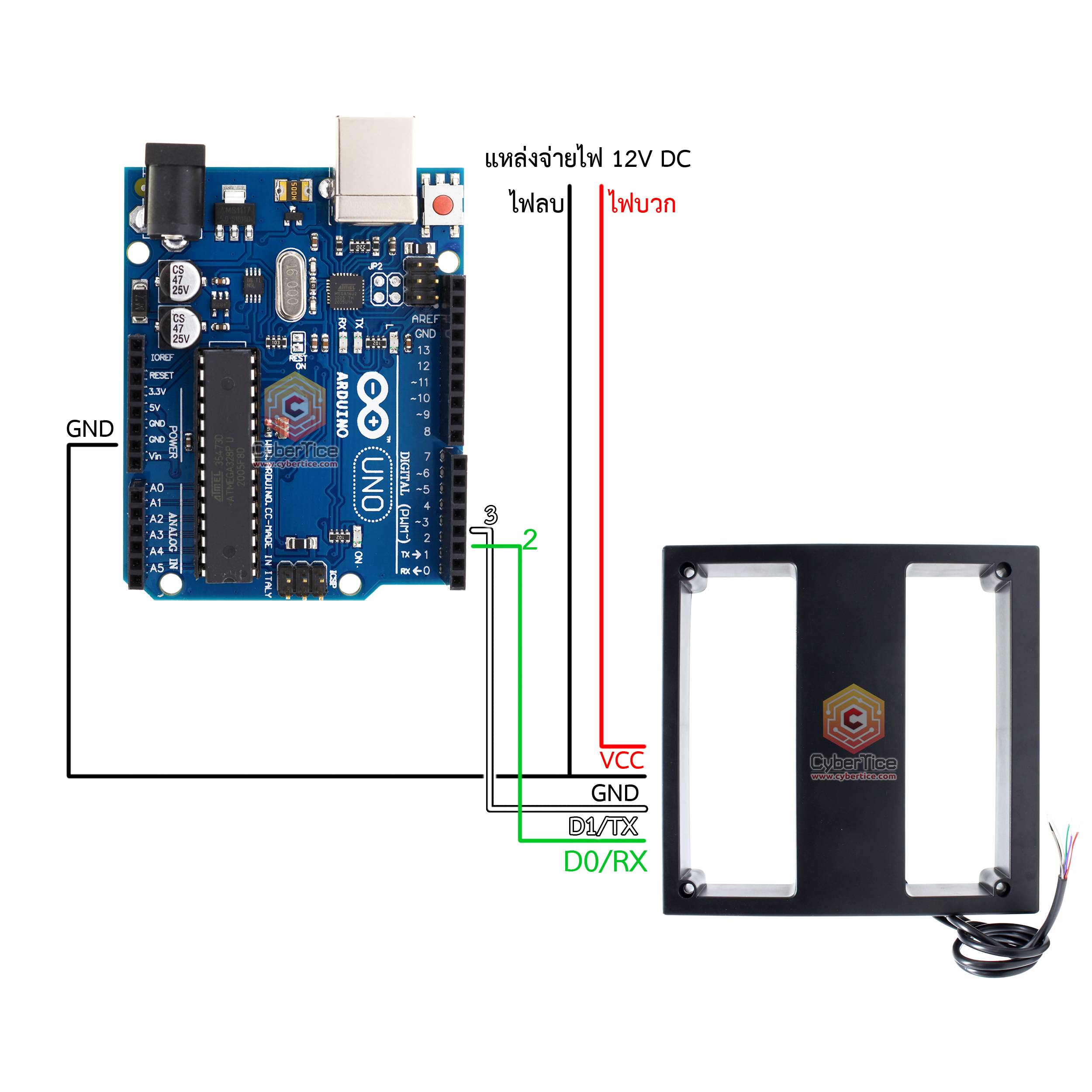 เครื่องอ่านบัตรคีย์การ์ดระยะไกล 125khz ระยะอ่าน 70-100CM สำหรับ Arduino พร้อมเสียง Wiegand 26 ...