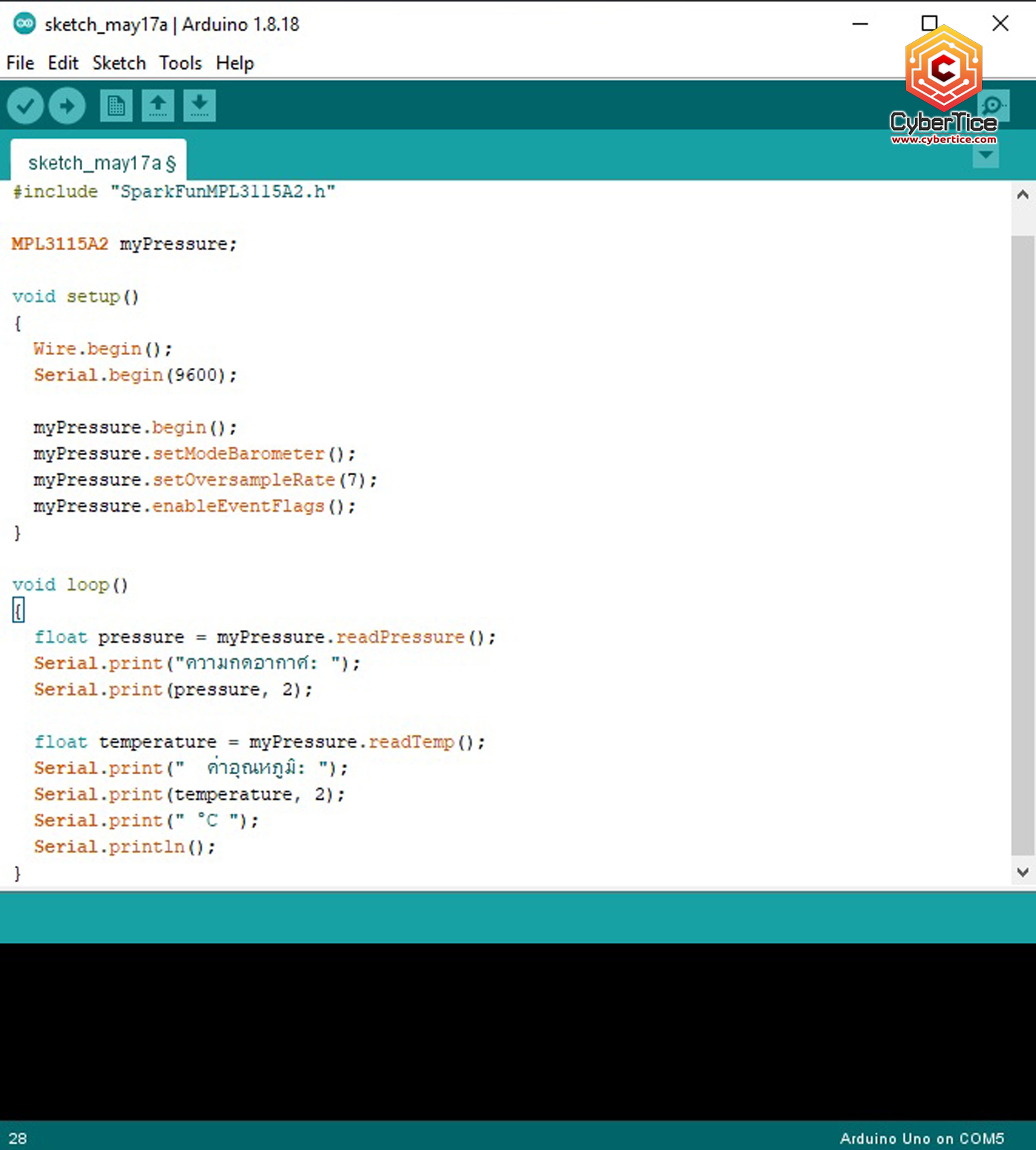 สอนใช้งาน Arduino MPL3115A2 MCU-3115 เซ็นเซอร์วัดอุณหภูมิ ความกดอากาศ Pneumatic Pressure ...