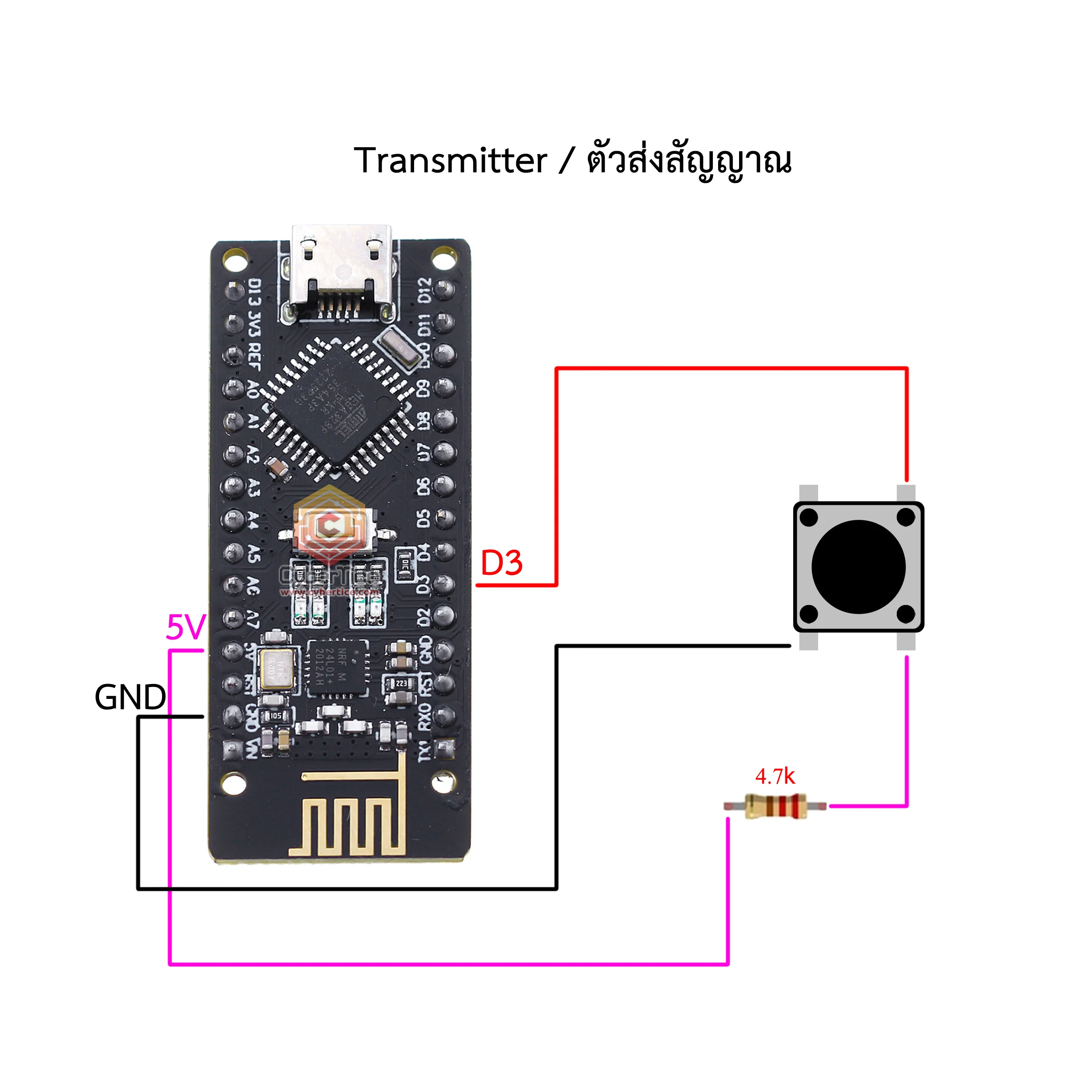Arduino Nano RF-Nano 3.0 Type-C USB NRF24l01 + 2.4G V2.0 - ขาย Arduino อุปกรณ์ Arduino คุณภาพดี ...