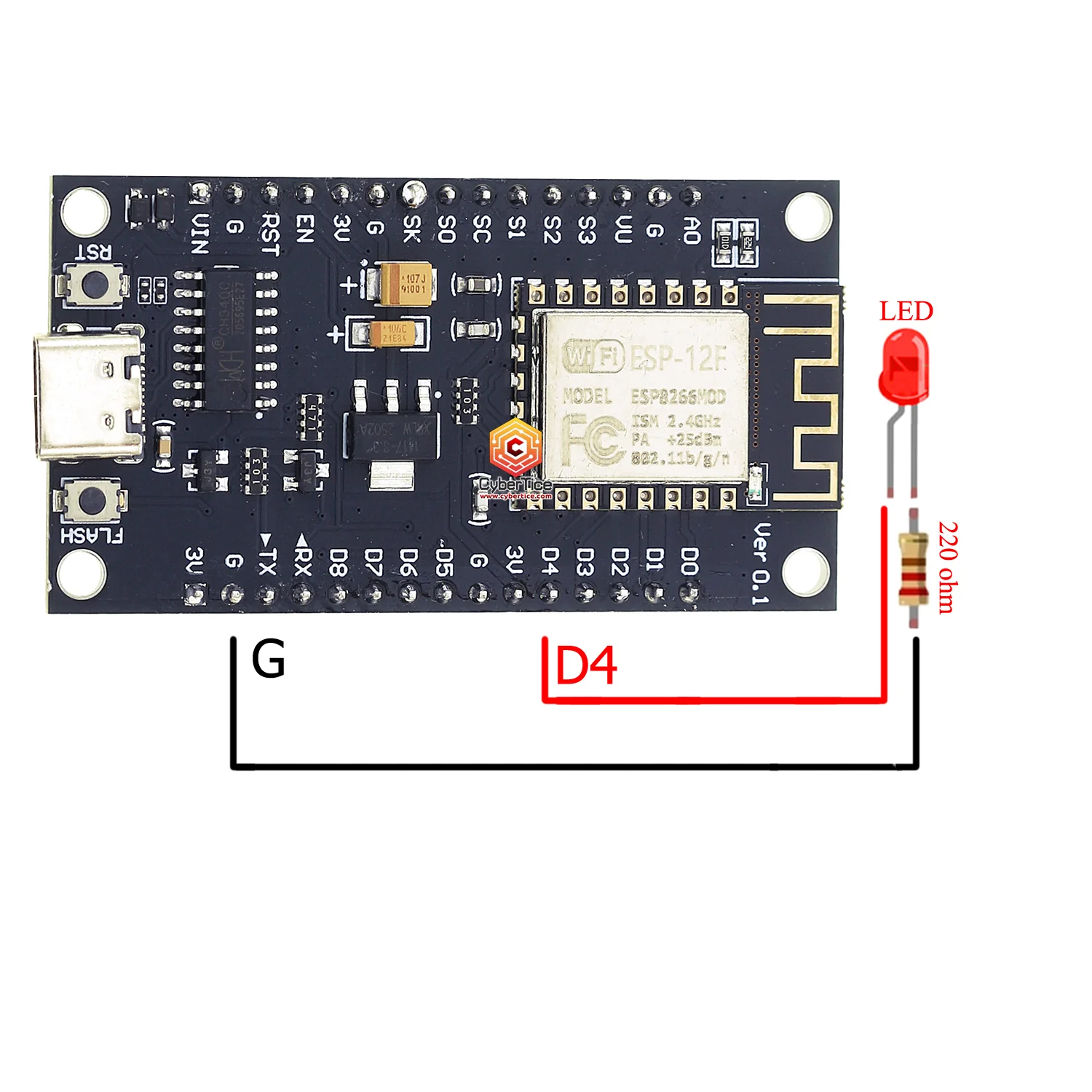 NodeMCU ESP8266 V3 CH340 LUA Wifi based ESP8266-12F/N USB Type-C - ขาย Arduino อุปกรณ์ Arduino ...