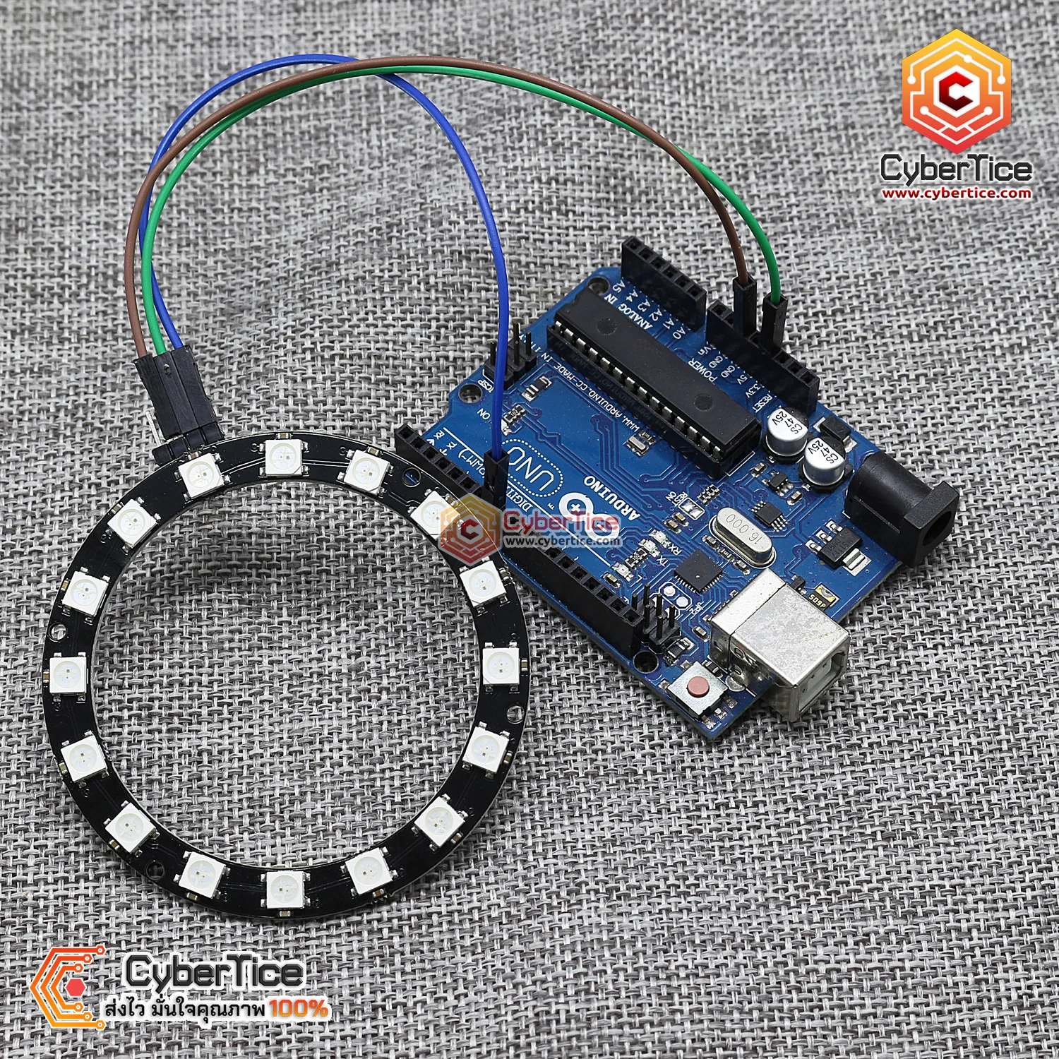 NeoPixel Ring 16 ดวง WS2812 5050 RGB LED - ขาย Arduino อุปกรณ์ Arduino คุณภาพดี ราคาถูก ส่งไว ส่งฟรี