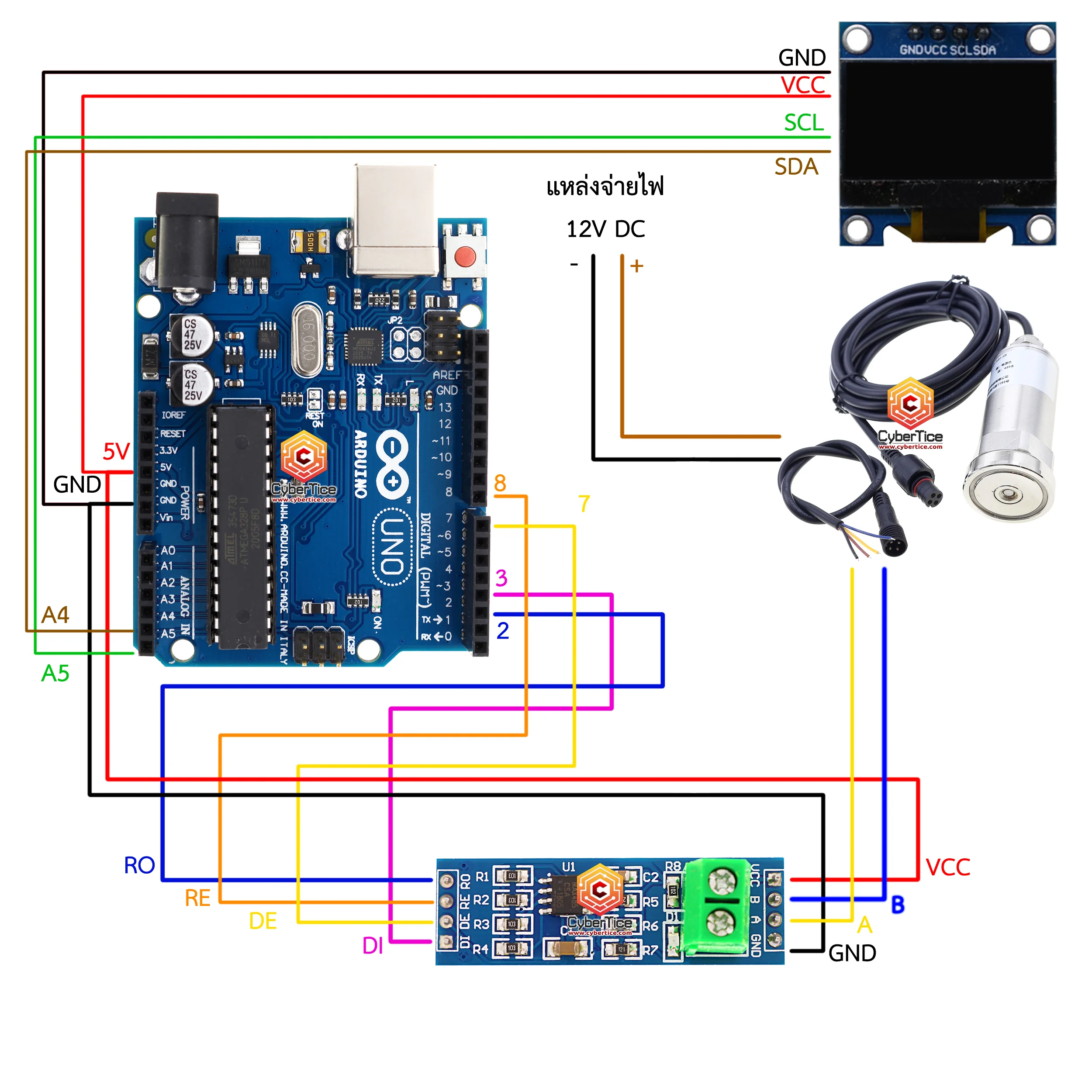 เซ็นเซอร์วัดการสั่นสะเทือนความแม่นยำสูง หัวดูดแม่เหล็ก RS485 วัดค่า 10-1600Hz รุ่น SN-3001-WZ ...